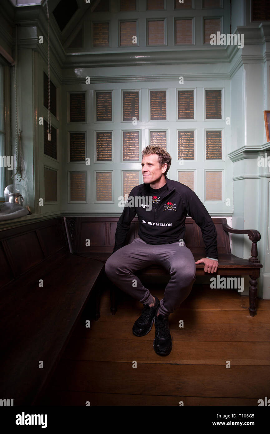 James Cracknell, former Olympic rower, sat in the Captains Room at ...