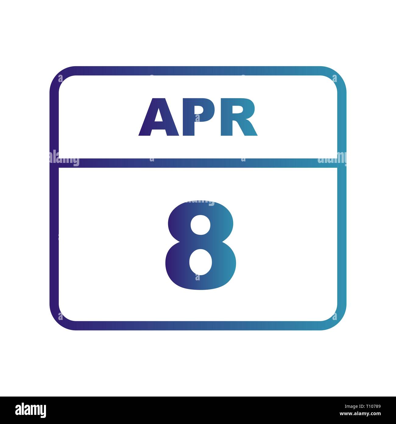 April 8th Date on a Single Day Calendar Stock Photo - Alamy