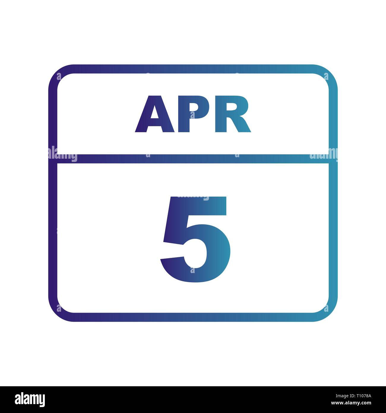 April 5th Date on a Single Day Calendar Stock Photo - Alamy