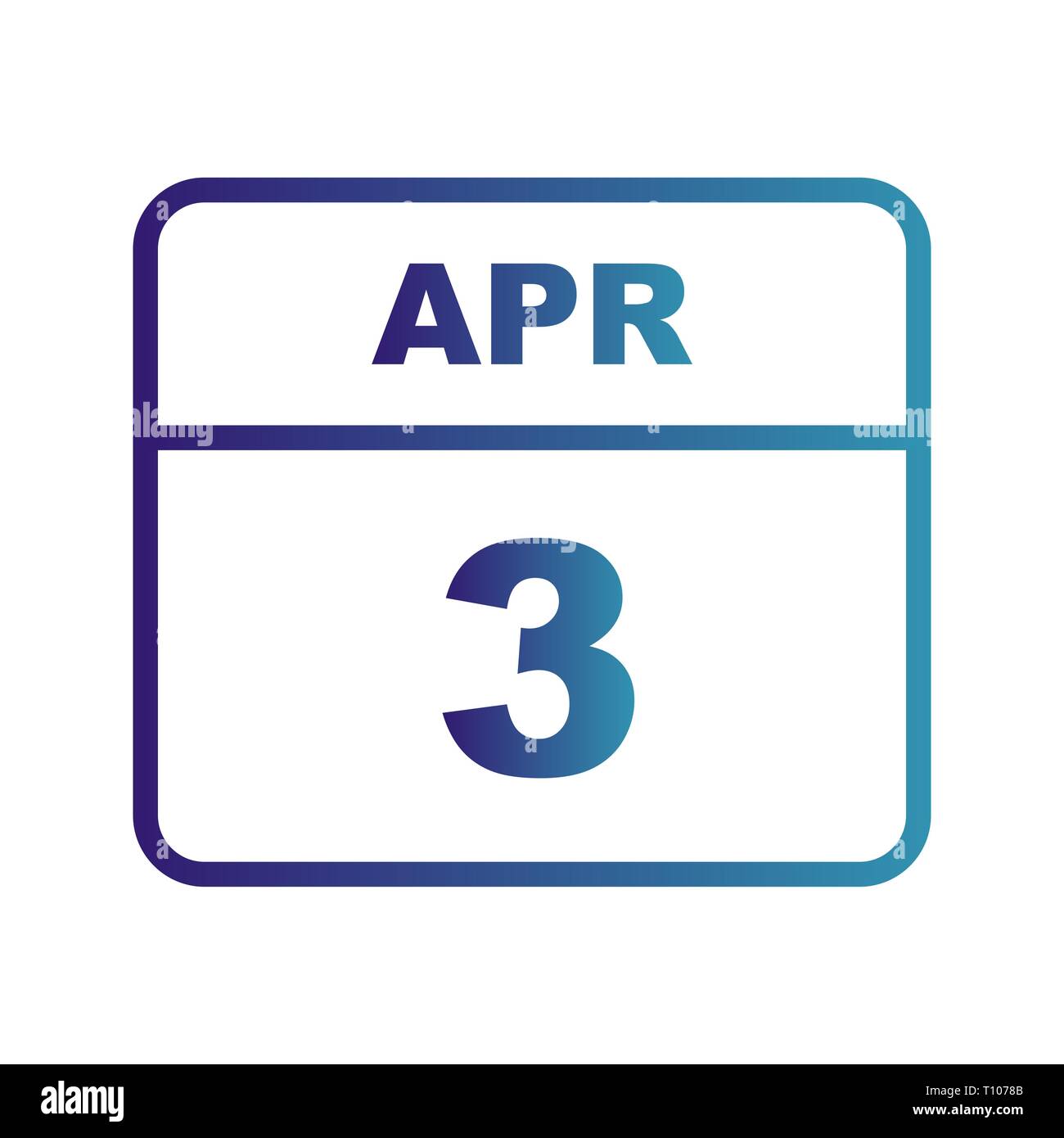April 3rd Date on a Single Day Calendar Stock Photo - Alamy