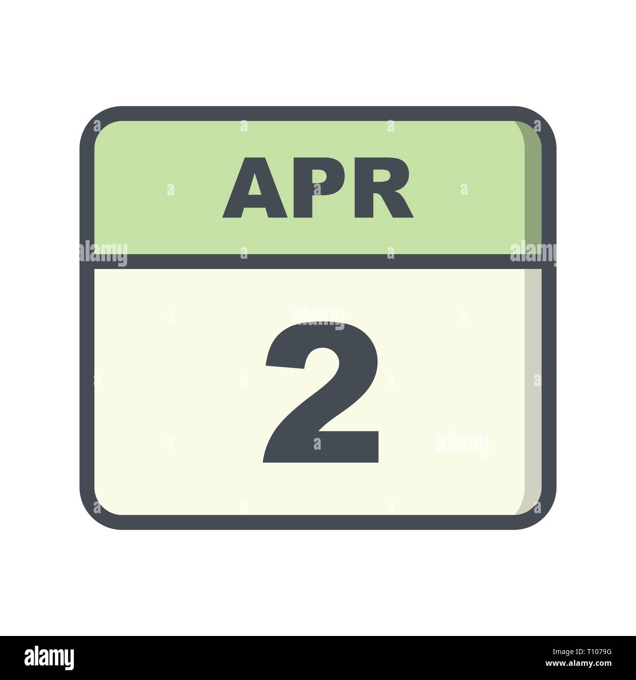 April 2nd Date on a Single Day Calendar Stock Photo - Alamy