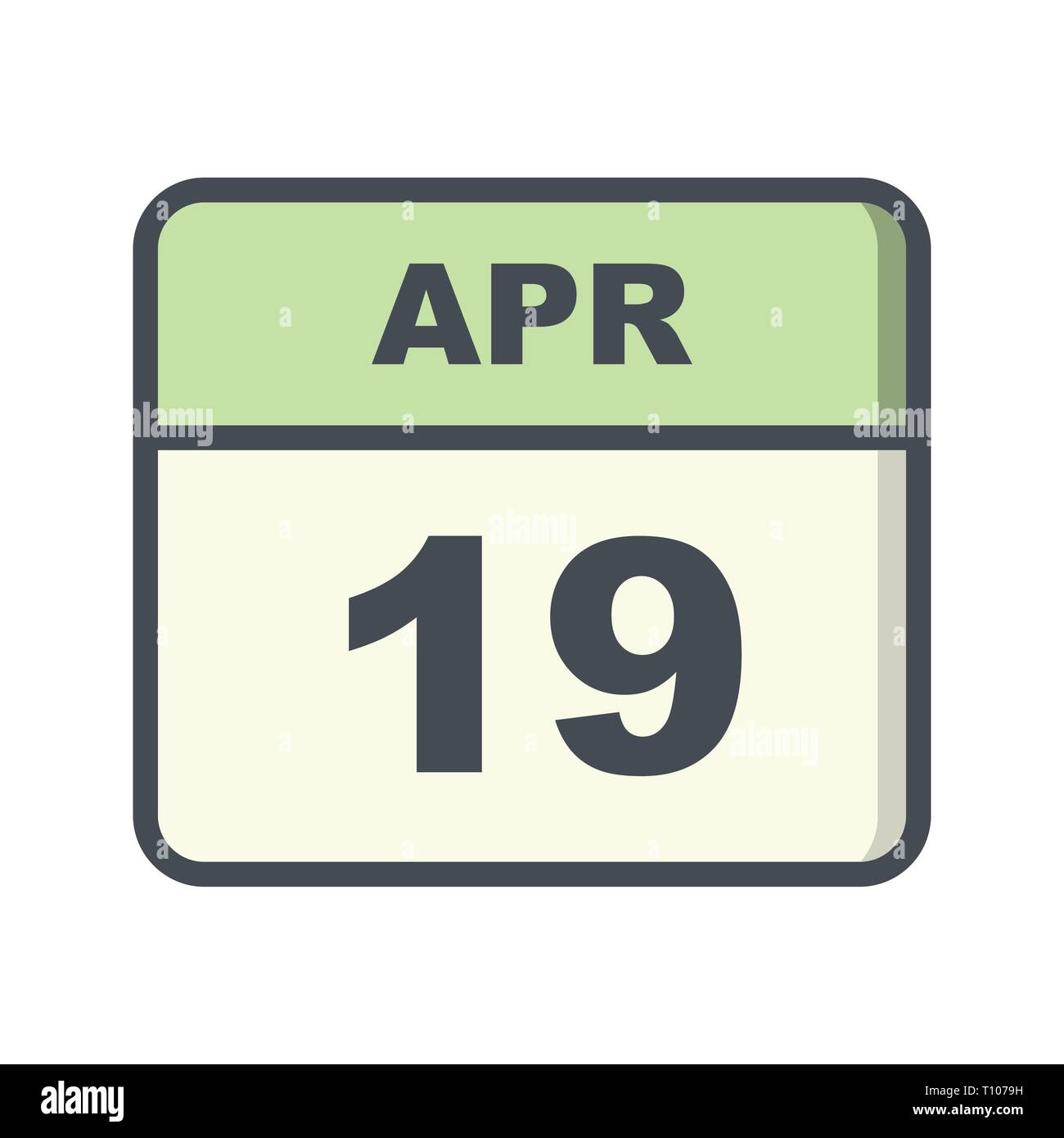 April 19th Date on a Single Day Calendar Stock Photo - Alamy