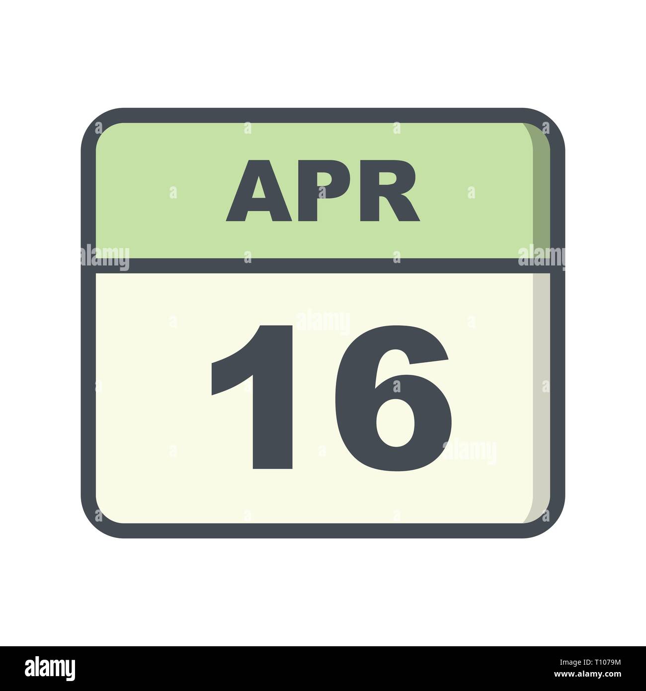 April 16th Date on a Single Day Calendar Stock Photo - Alamy
