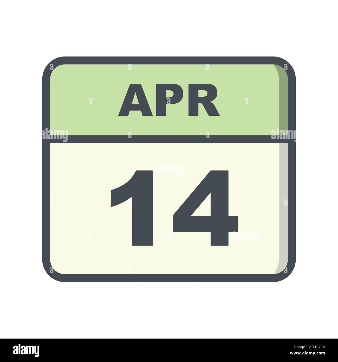 April 14th Date on a Single Day Calendar Stock Photo - Alamy
