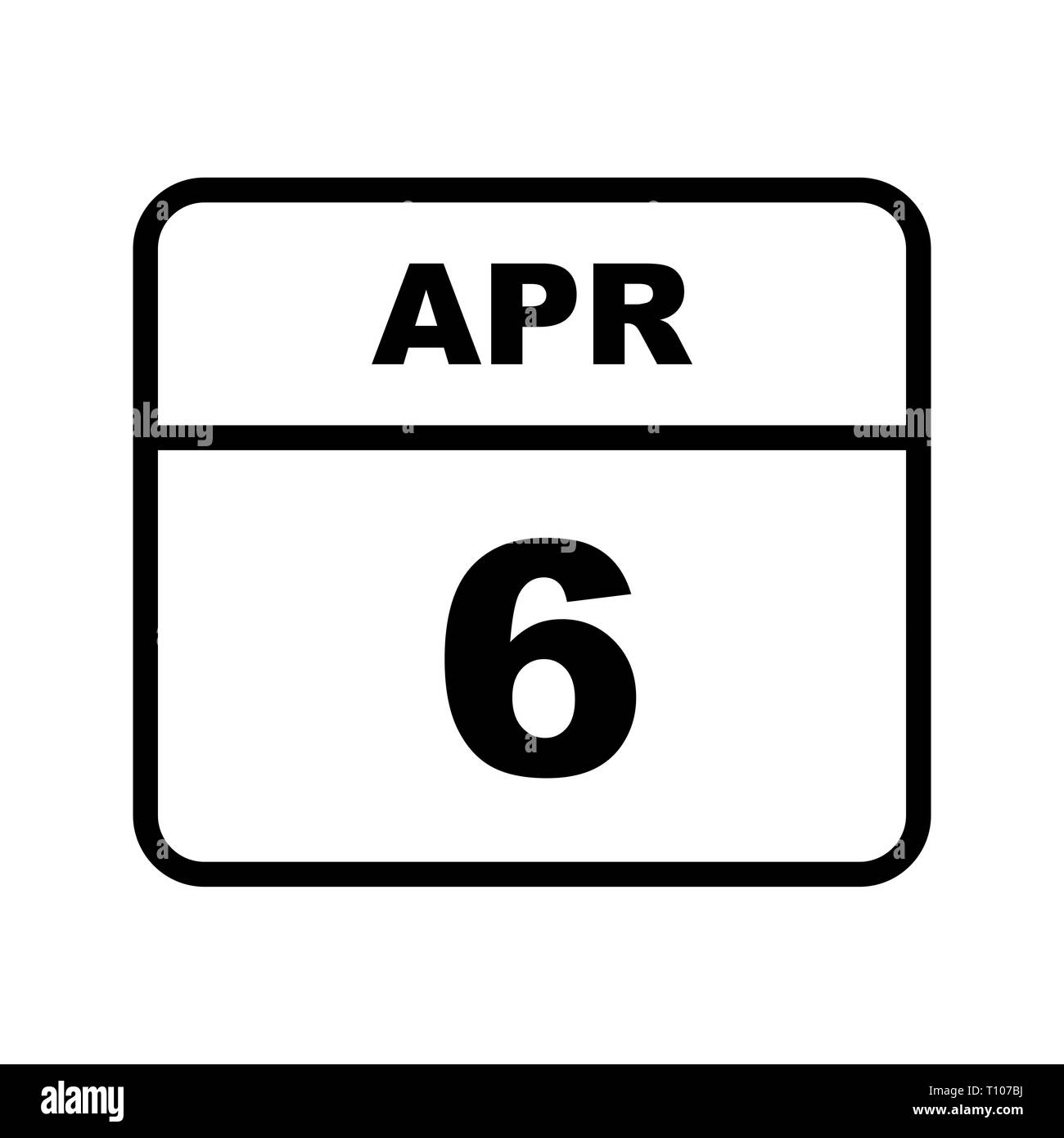 6 april calendar Black and White Stock Photos & Images - Alamy