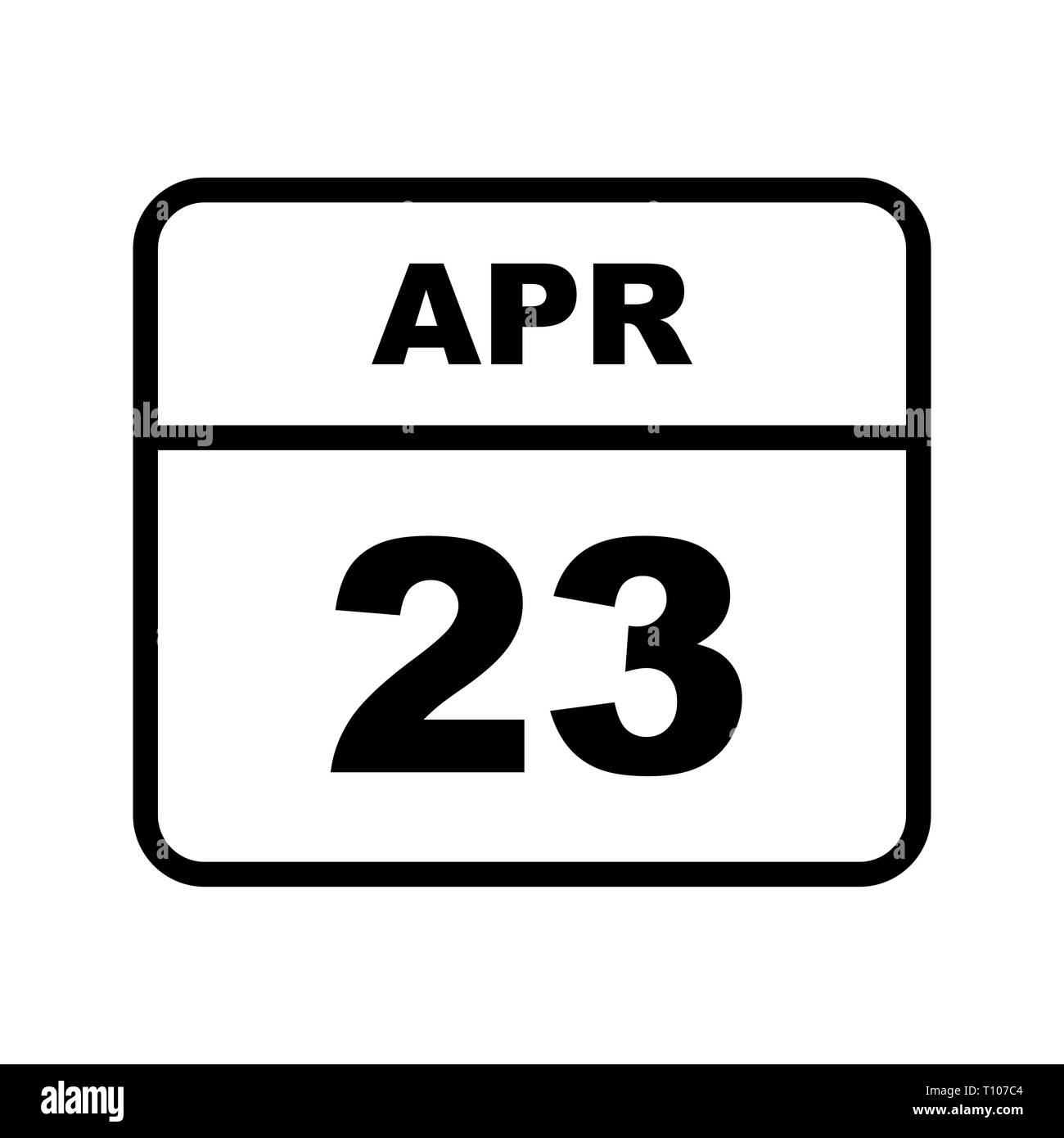 April 23rd Date on a Single Day Calendar Stock Photo - Alamy