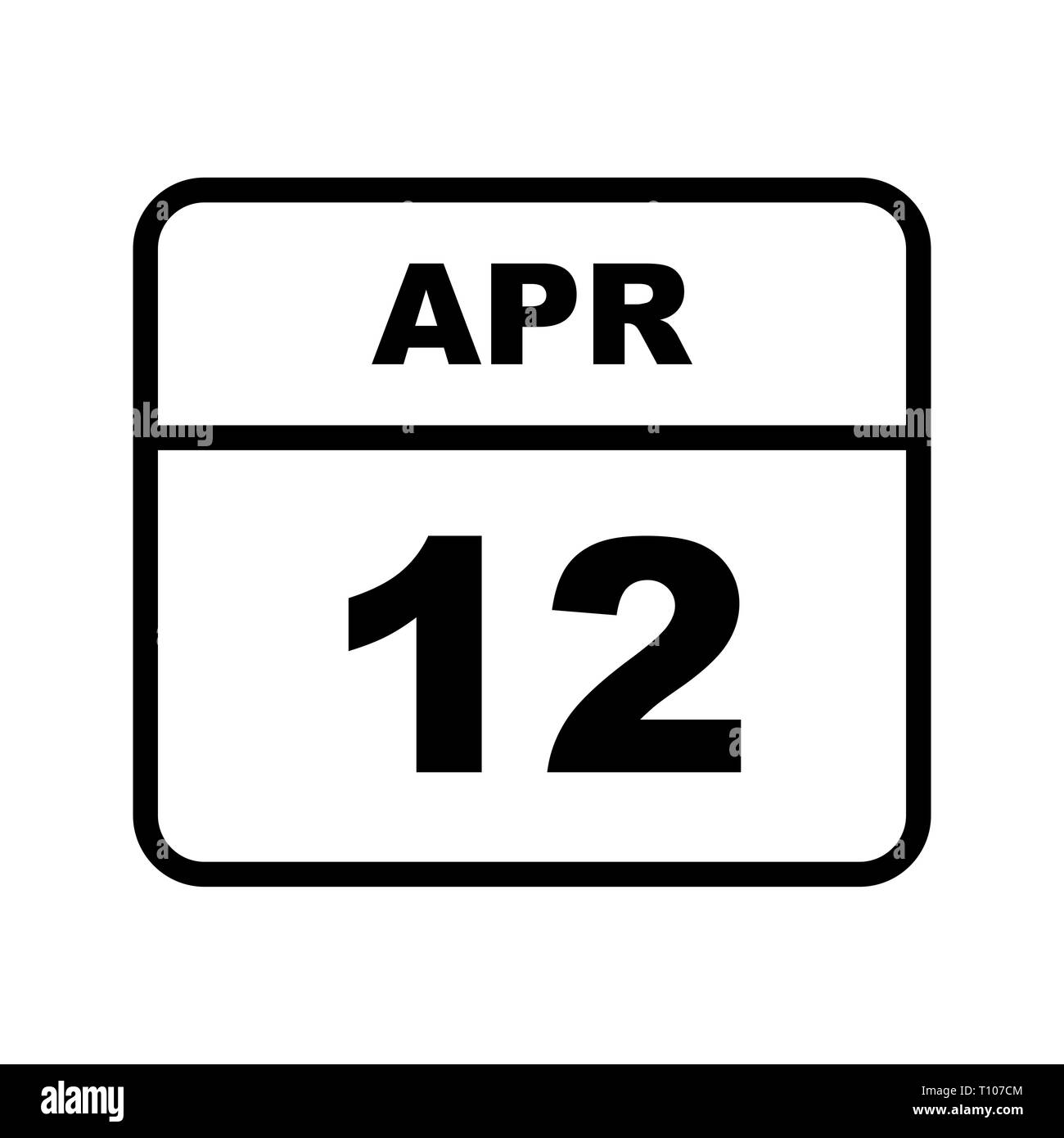April 12th Date on a Single Day Calendar Stock Photo - Alamy