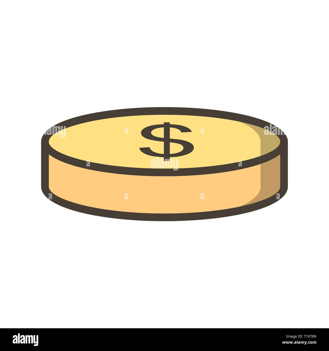 Illustration Coin Icon Stock Photo - Alamy