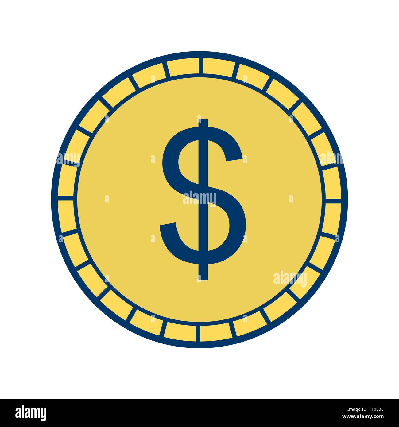 Illustration Coin Icon Stock Photo - Alamy