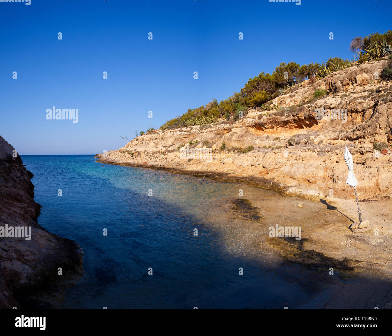 View of Cala Greca in the summer season, Sicily Stock Photo - Alamy