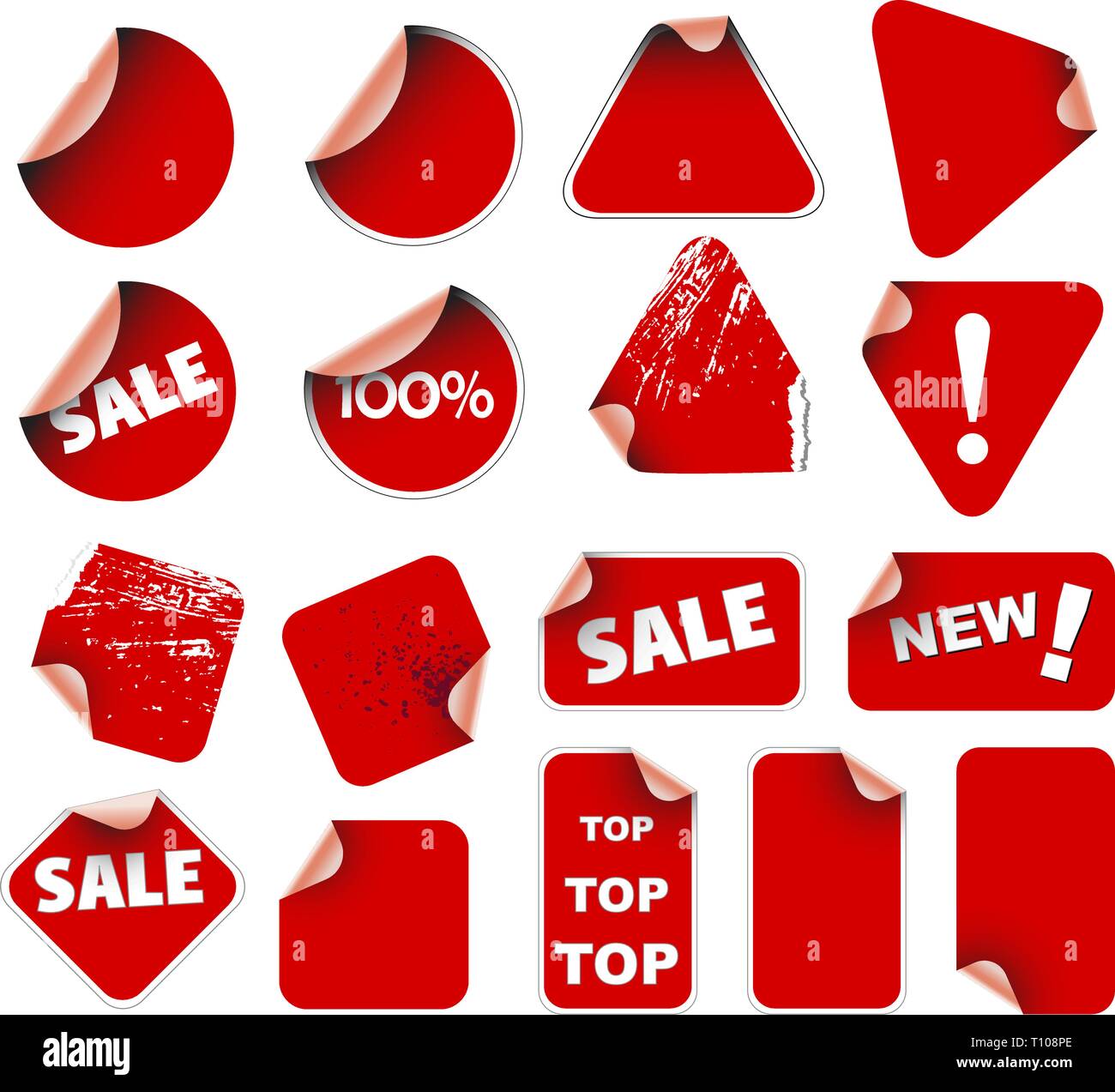 Set of red labels badges and stickers Stock Vector Image & Art - Alamy