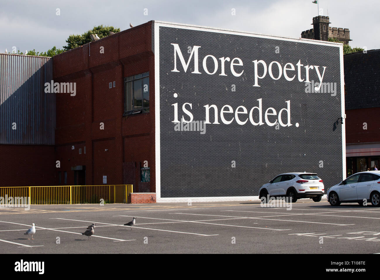 Poetry Sign at the birthplace of poet Dylan Thomas in Swansea. .located ...