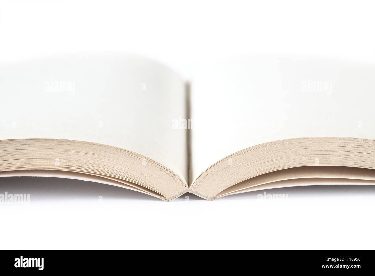Open blank book mockup on white background Stock Photo - Alamy