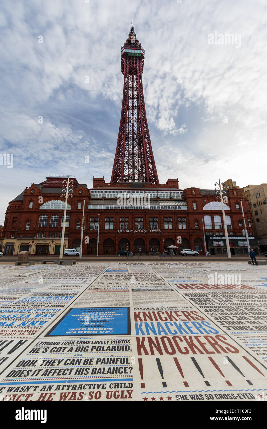 Blackpool tower comedy carpet promenade hi-res stock photography and ...