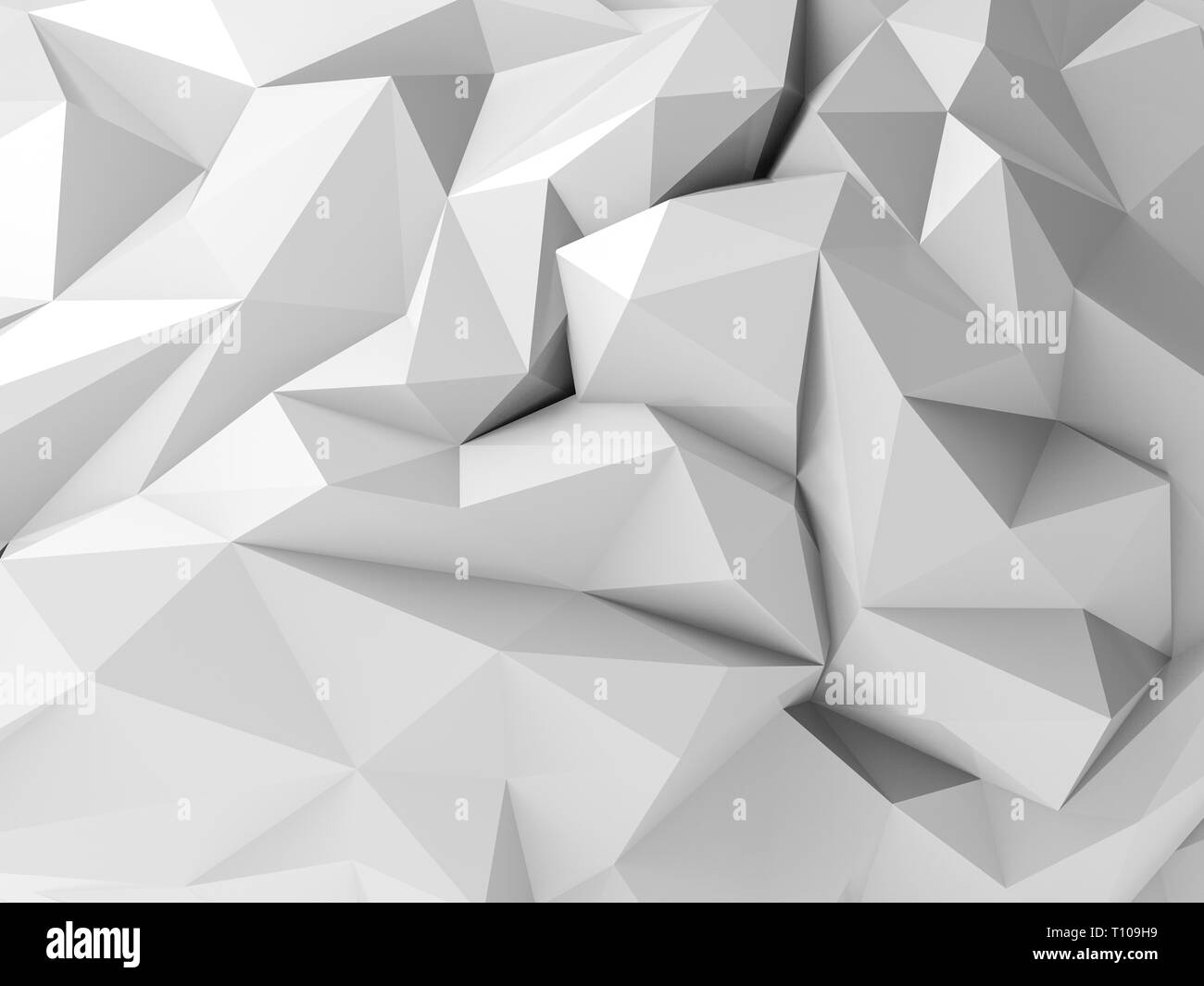 3d rendering white and grey low polygon abstract background Stock Photo ...