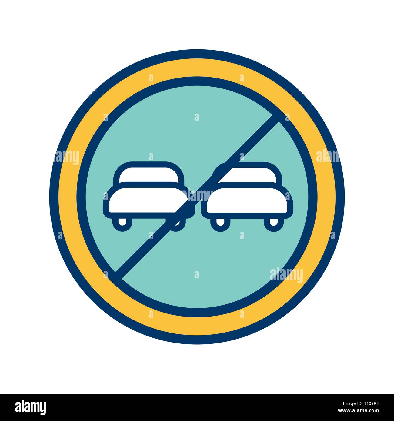 Illustration Overtaking prohibited Icon Stock Photo - Alamy