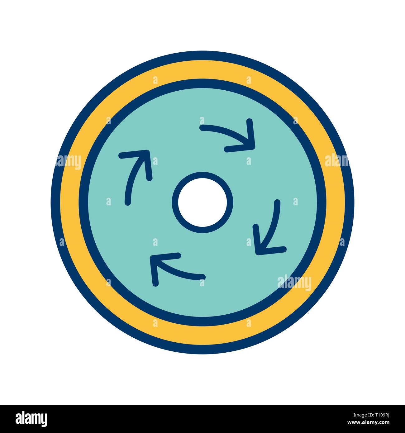 Illustration Compulsory roundabout Icon Stock Photo - Alamy