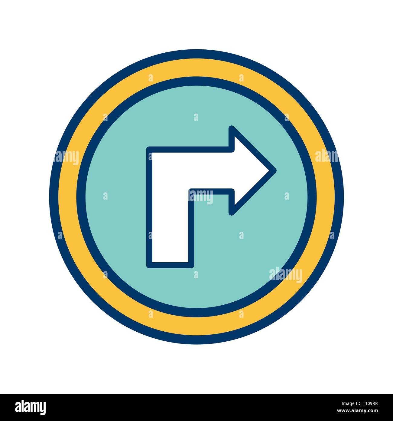 Illustration Turn to the Right Icon Stock Photo - Alamy