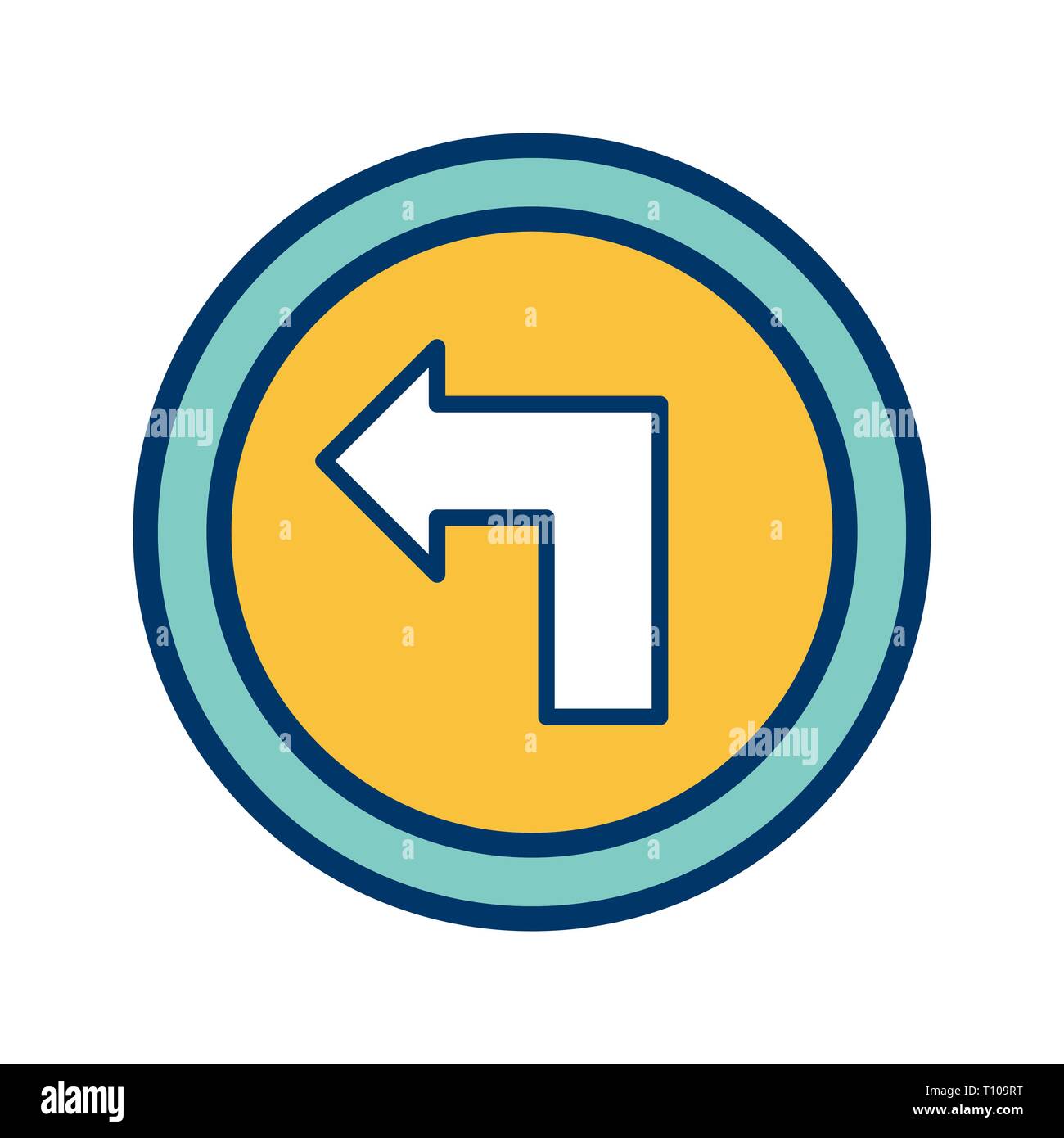 Illustration Turn to the left Icon Stock Photo - Alamy