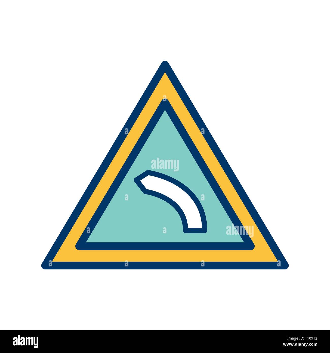 Illustration Left bend Icon Stock Photo - Alamy