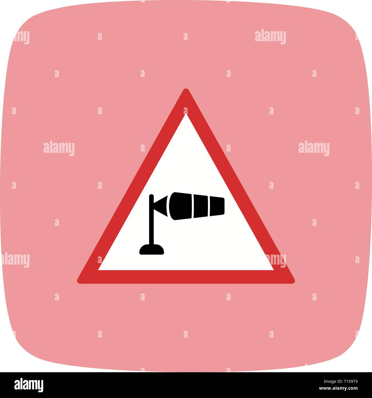Illustration Strong cross wind Icon Stock Photo - Alamy