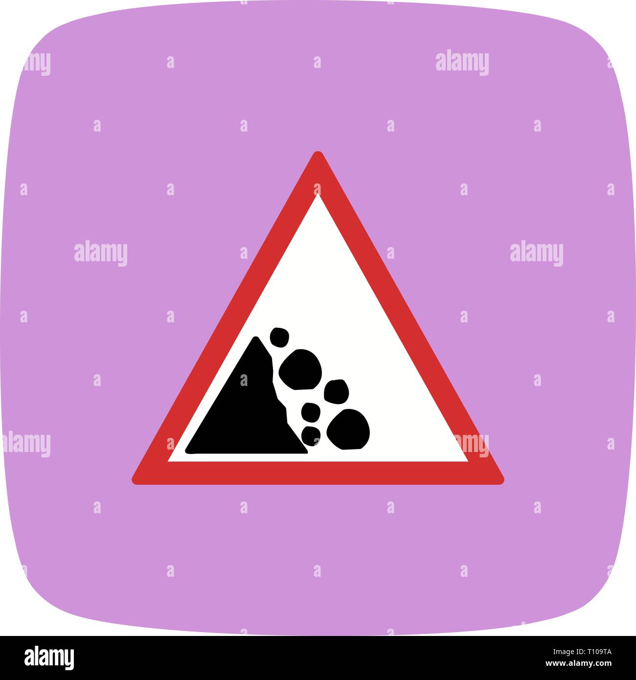 Illustration Falling rock Icon Stock Photo - Alamy