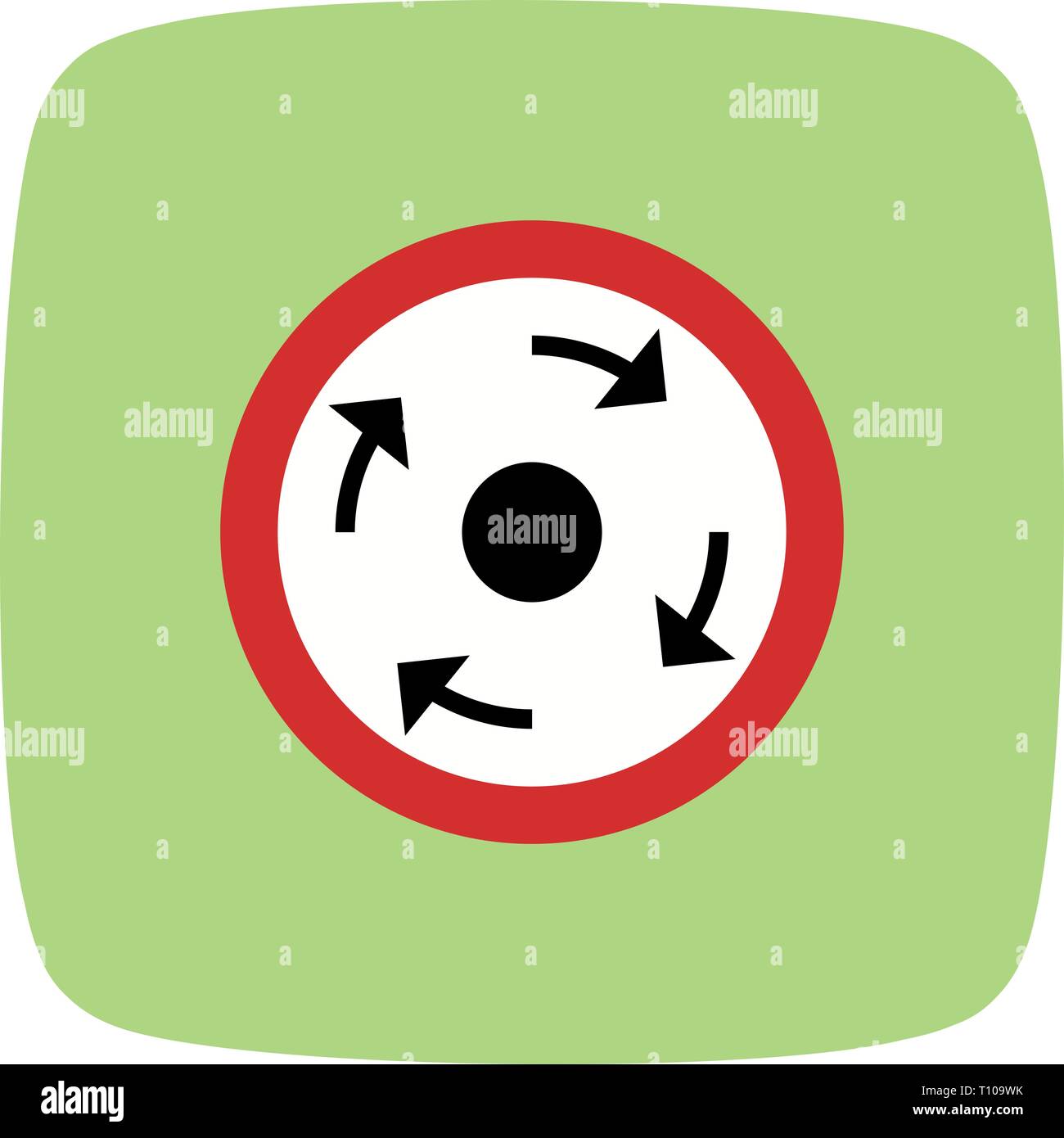 Illustration Compulsory roundabout Icon Stock Photo - Alamy