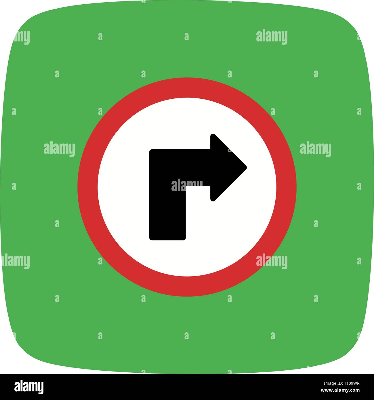 Illustration Turn to the Right Icon Stock Photo - Alamy