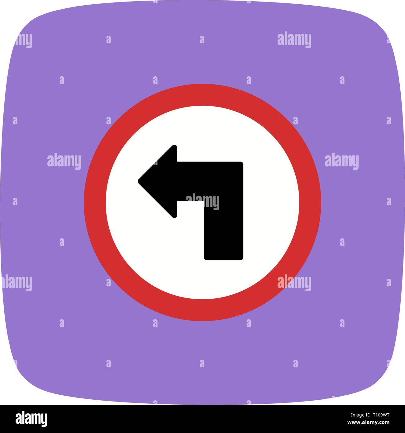 Illustration Turn to the left Icon Stock Photo - Alamy