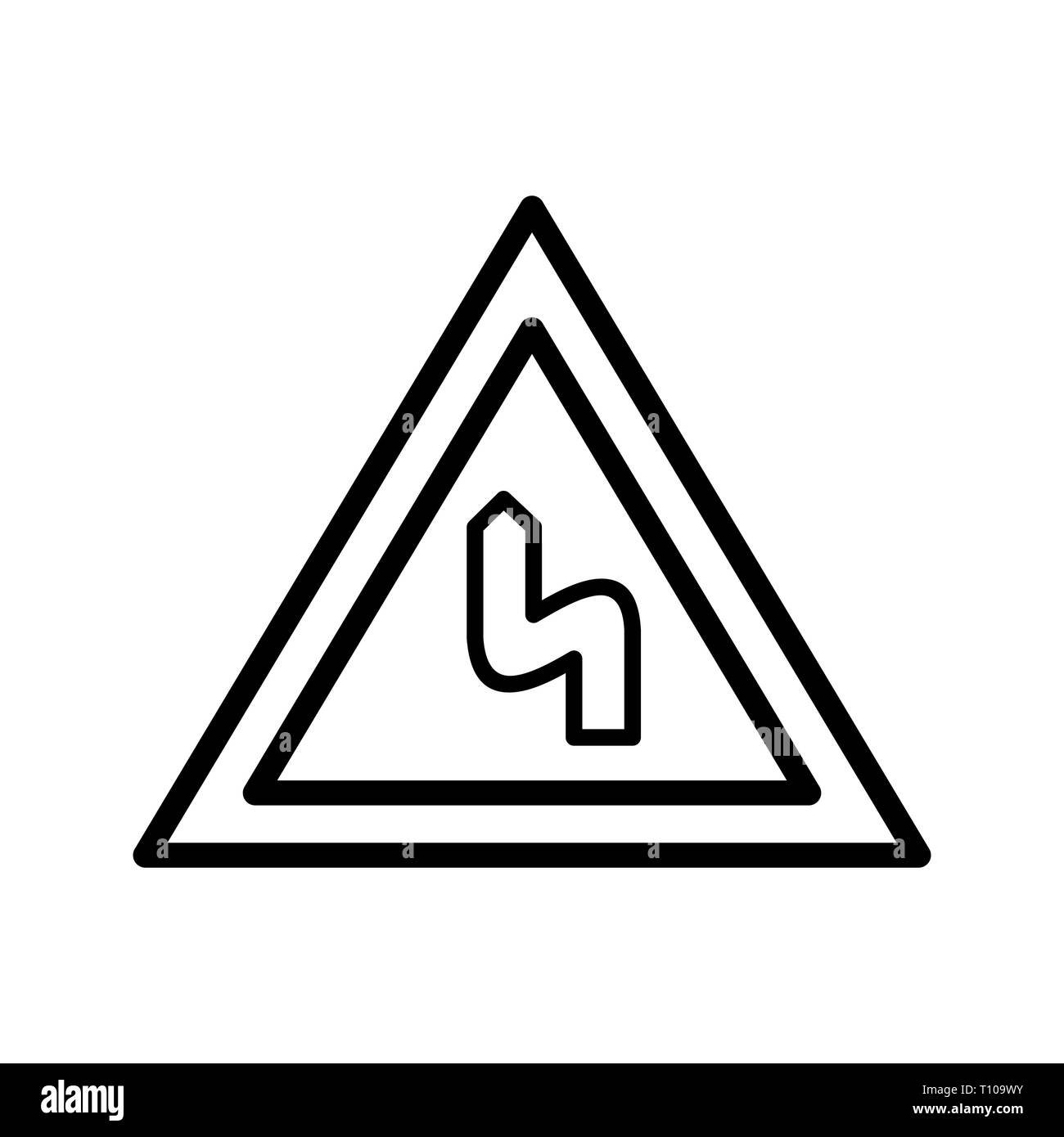 Double bend road sign Cut Out Stock Images & Pictures - Alamy