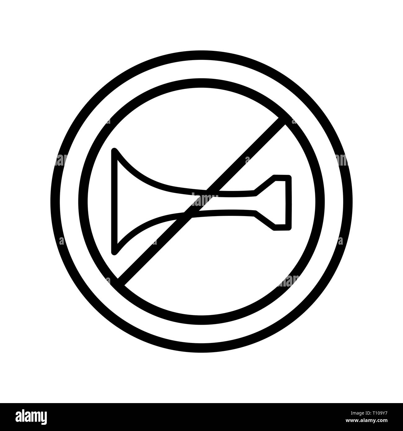 Illustration Audible warning devices prohibited Icon Stock Photo - Alamy
