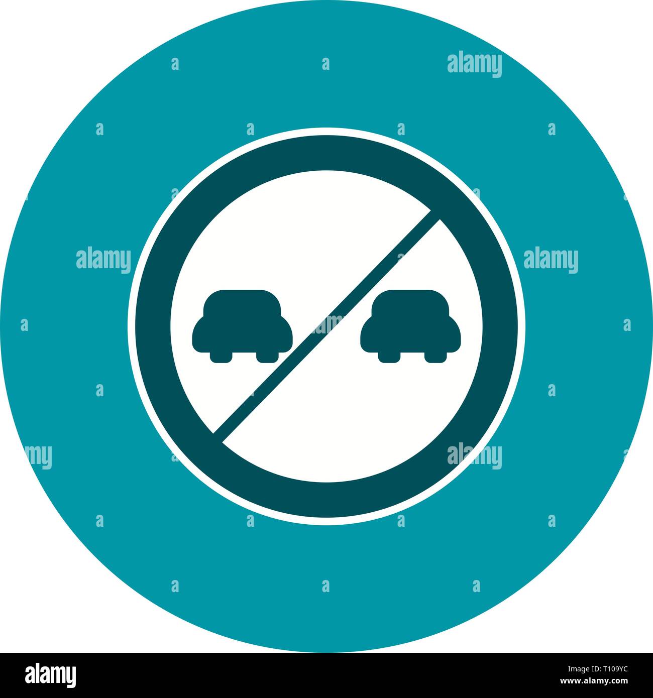 Illustration Overtaking prohibited Icon Stock Photo - Alamy
