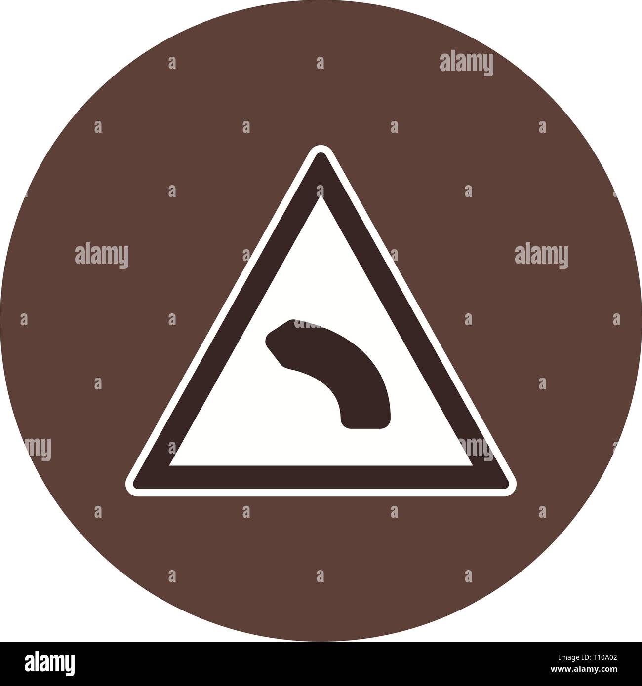 Illustration Left bend Icon Stock Photo - Alamy