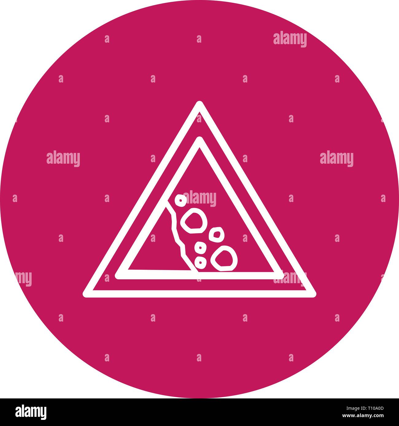 Illustration Falling rock Icon Stock Photo - Alamy