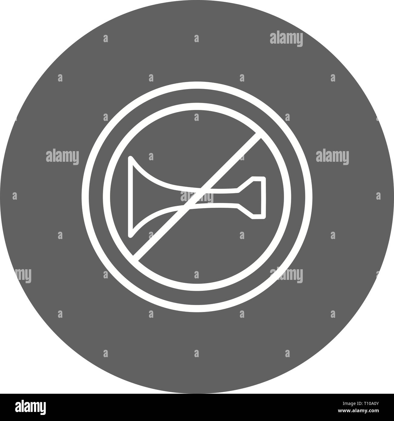 Illustration Audible warning devices prohibited Icon Stock Photo - Alamy