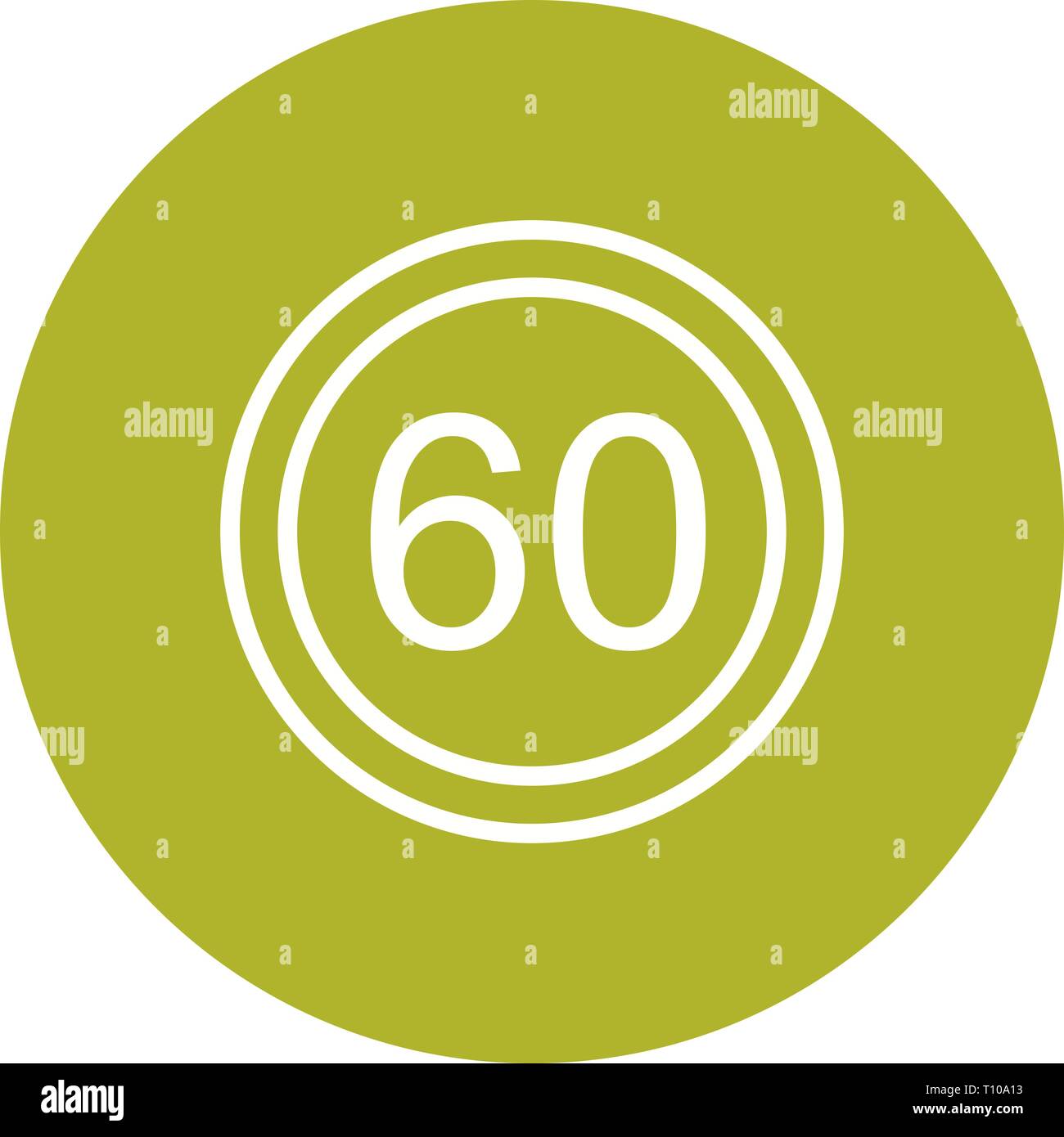 Illustration Speed limit 60 Icon Stock Photo - Alamy