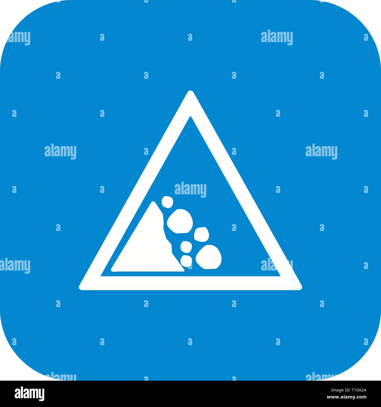 Illustration Falling rock Icon Stock Photo - Alamy