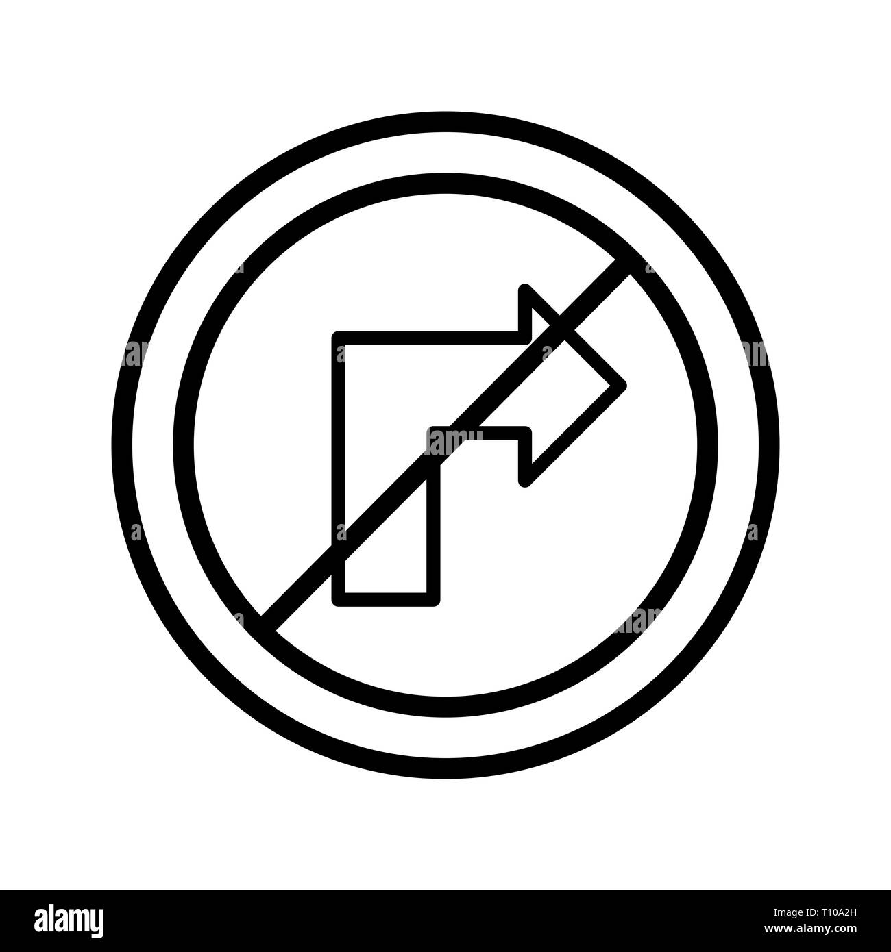 Illustration No right turn Icon Stock Photo - Alamy