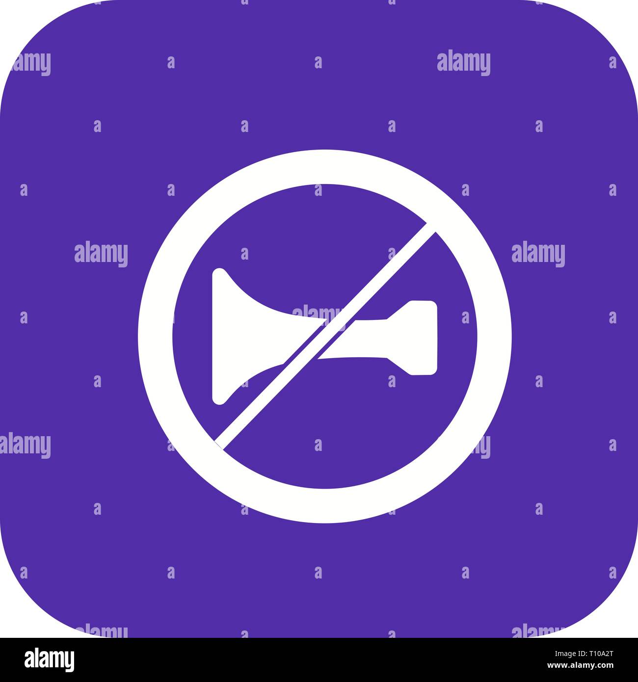 Illustration Audible warning devices prohibited Icon Stock Photo - Alamy