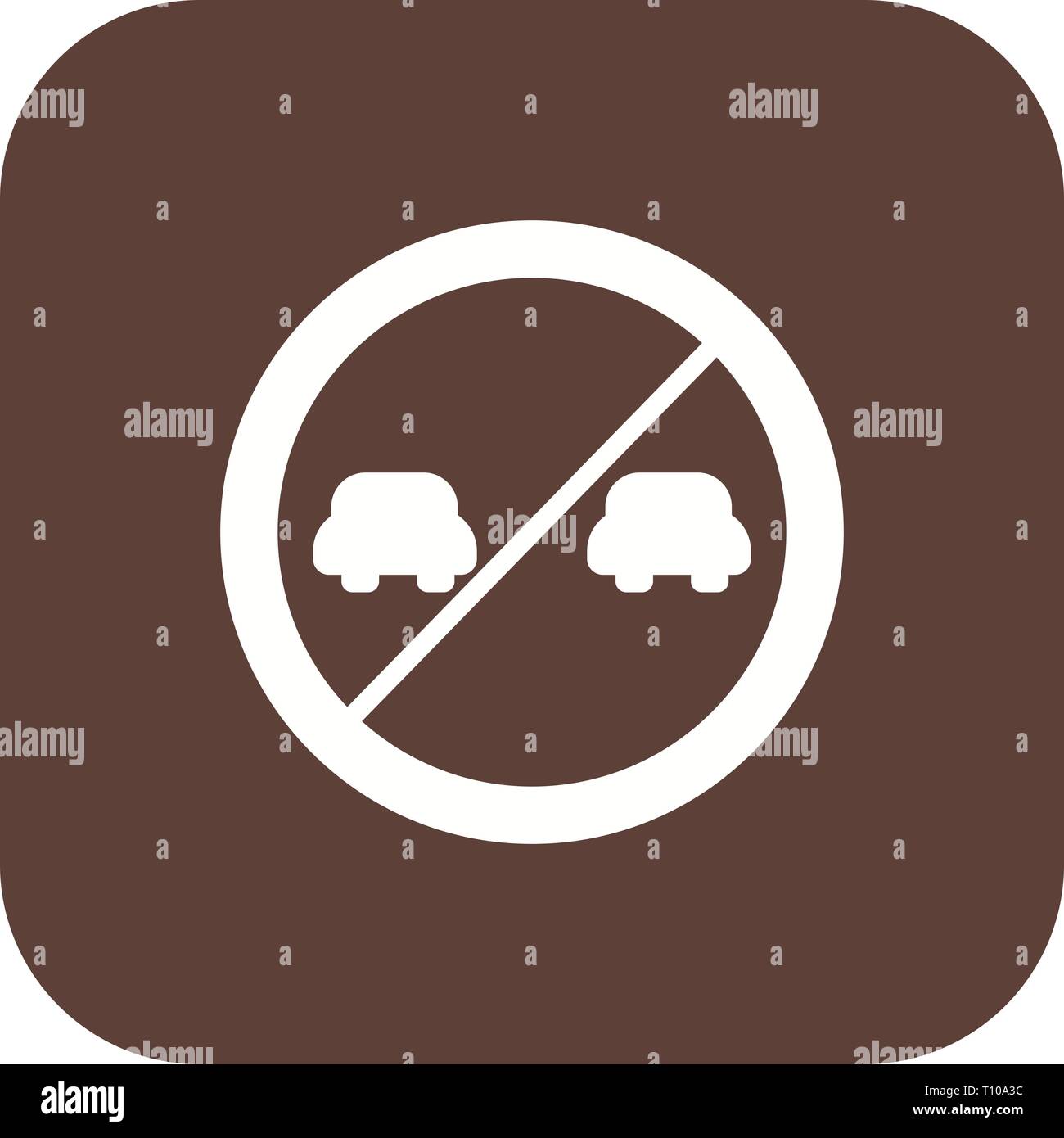 Illustration Overtaking prohibited Icon Stock Photo - Alamy