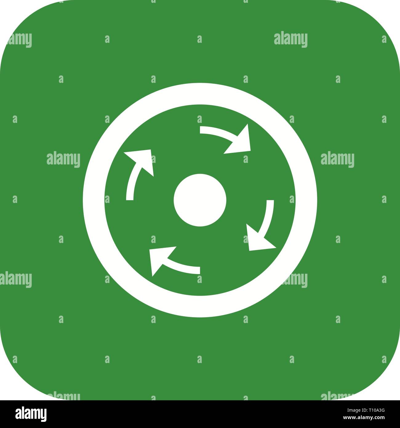 Illustration Compulsory roundabout Icon Stock Photo - Alamy