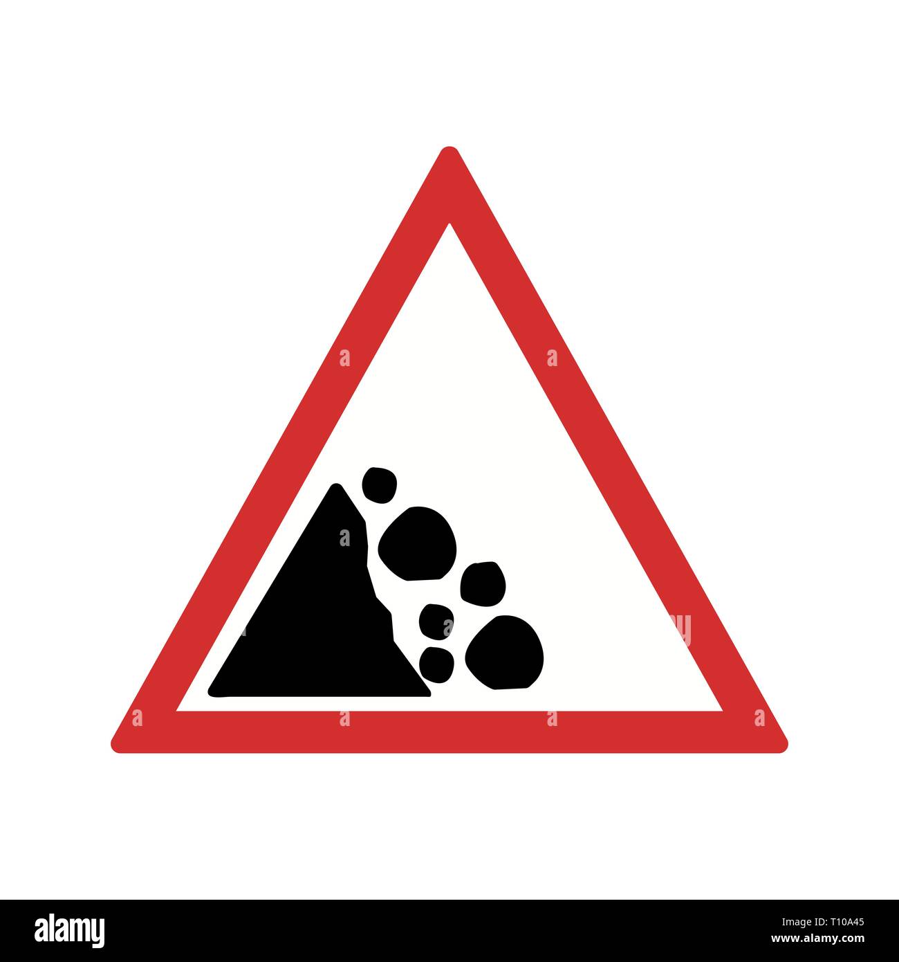 Illustration Falling rock Icon Stock Photo - Alamy
