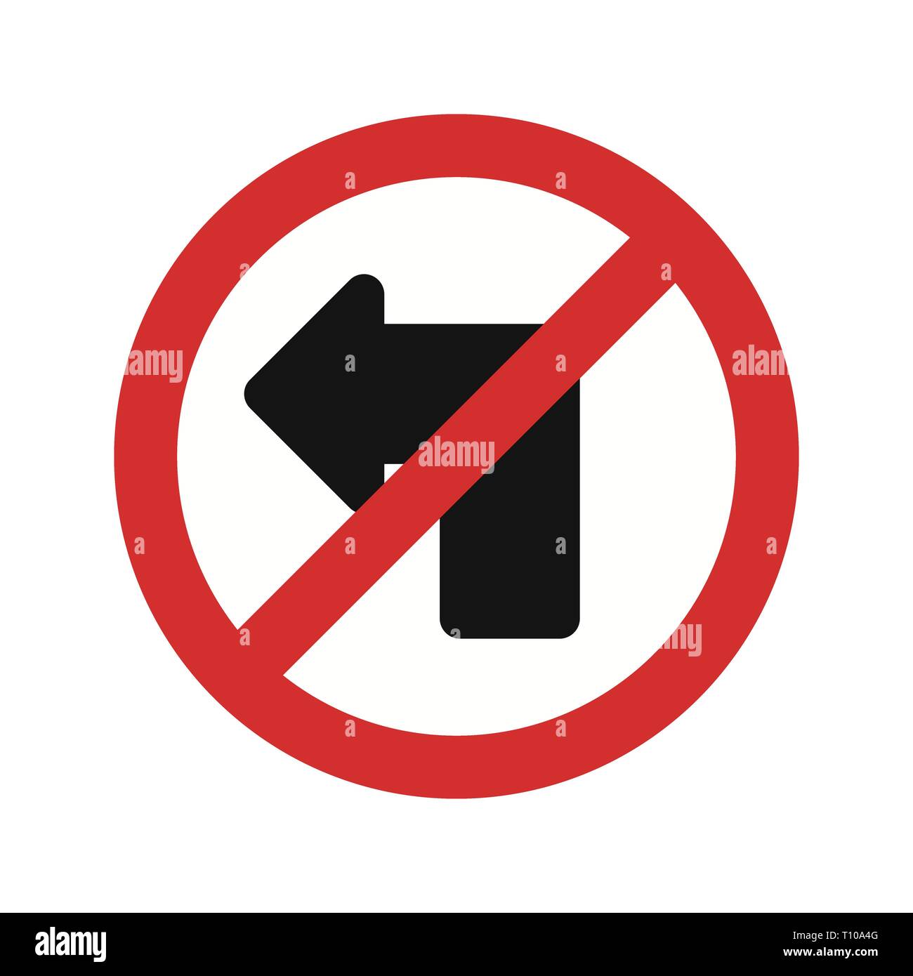 Illustration No left turn Icon Stock Photo - Alamy