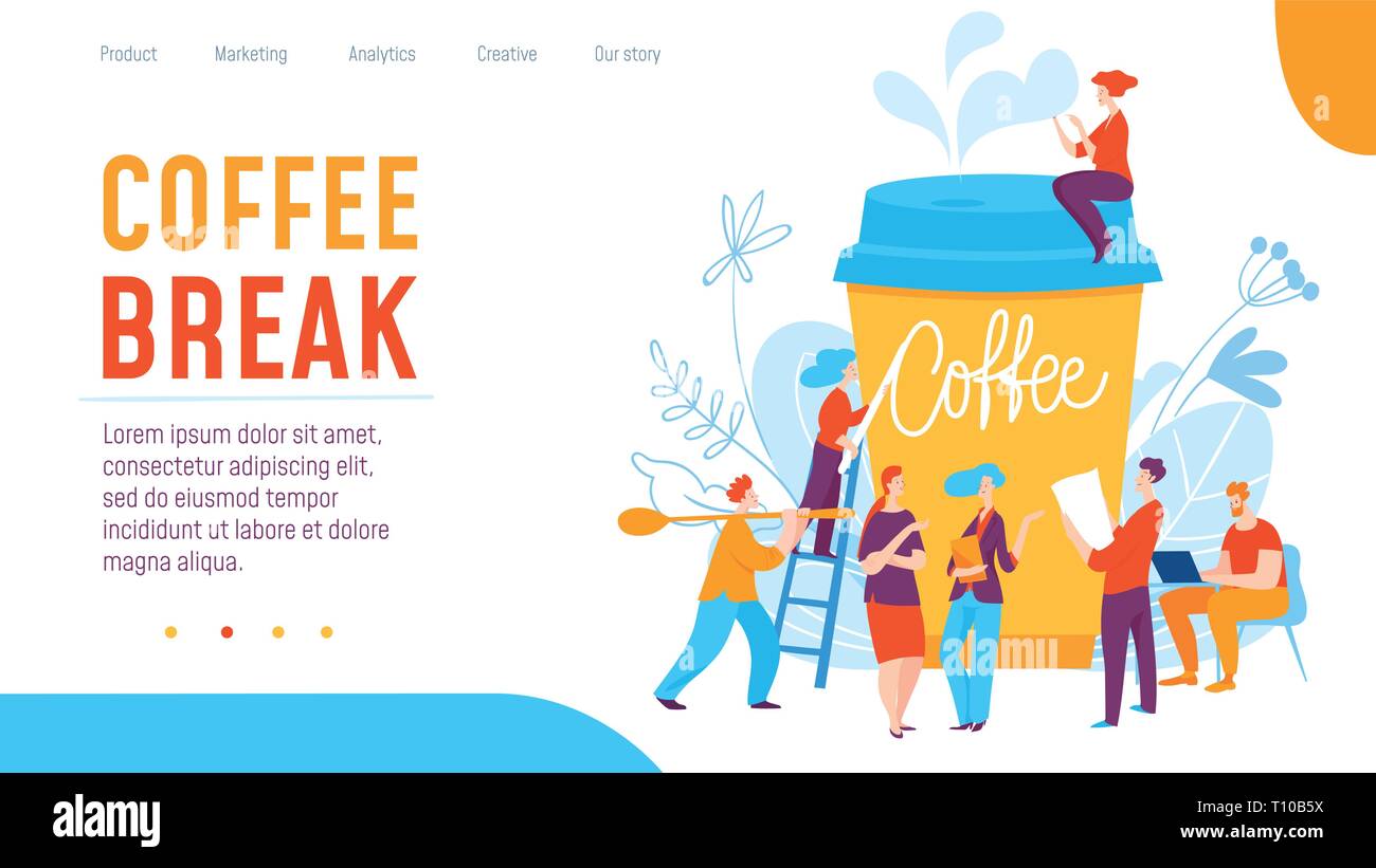 Coffee break office people Stock Vector Images - Alamy