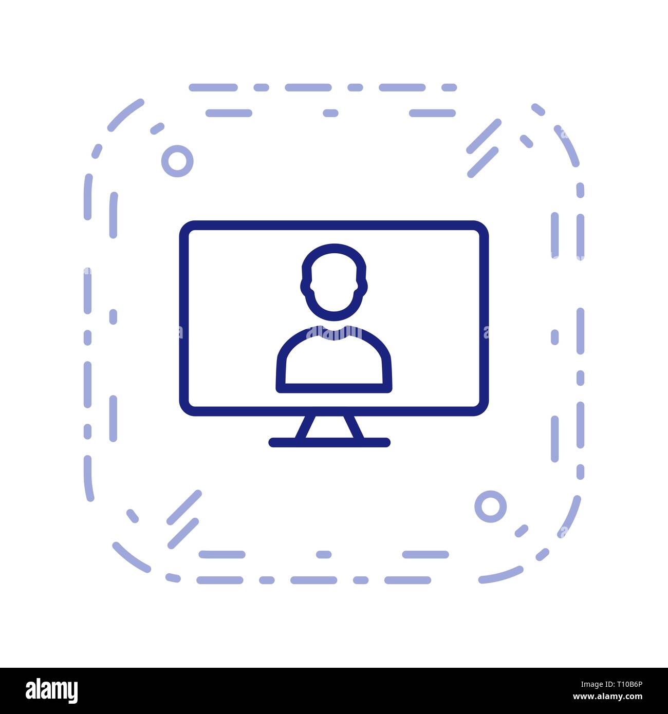 Illustration Online Work Icon Stock Photo - Alamy