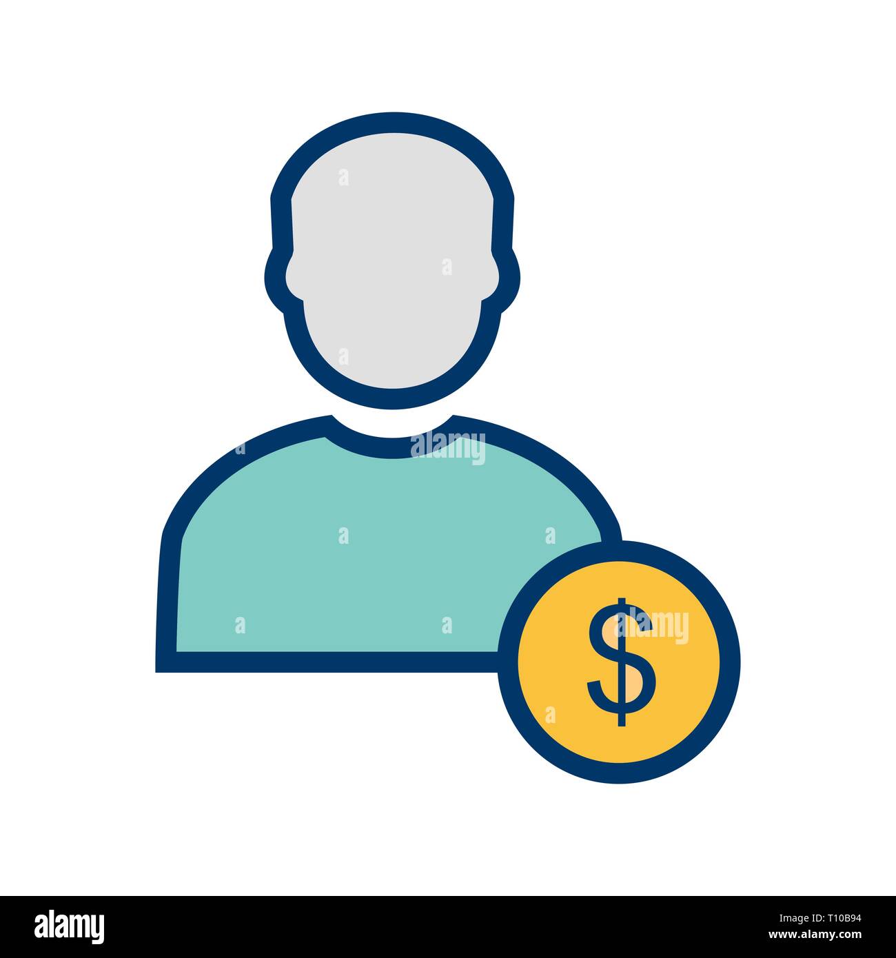Illustration Dollar With Man Icon Stock Photo - Alamy