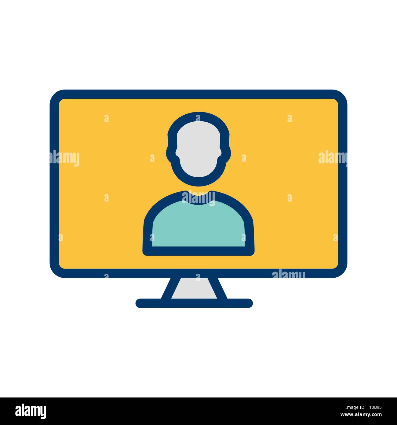 Illustration Online Work Icon Stock Photo - Alamy