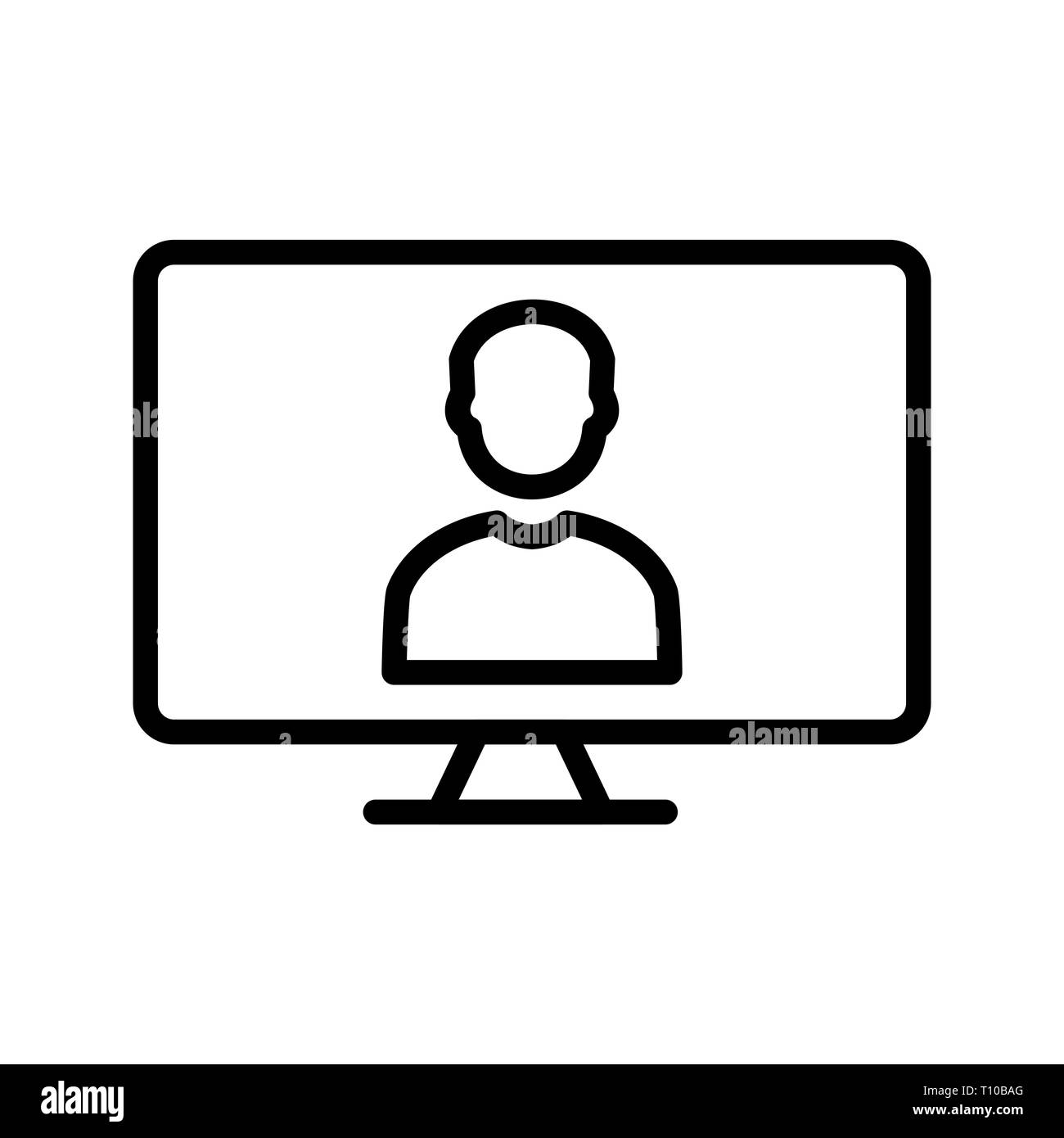 Illustration Online Work Icon Stock Photo - Alamy