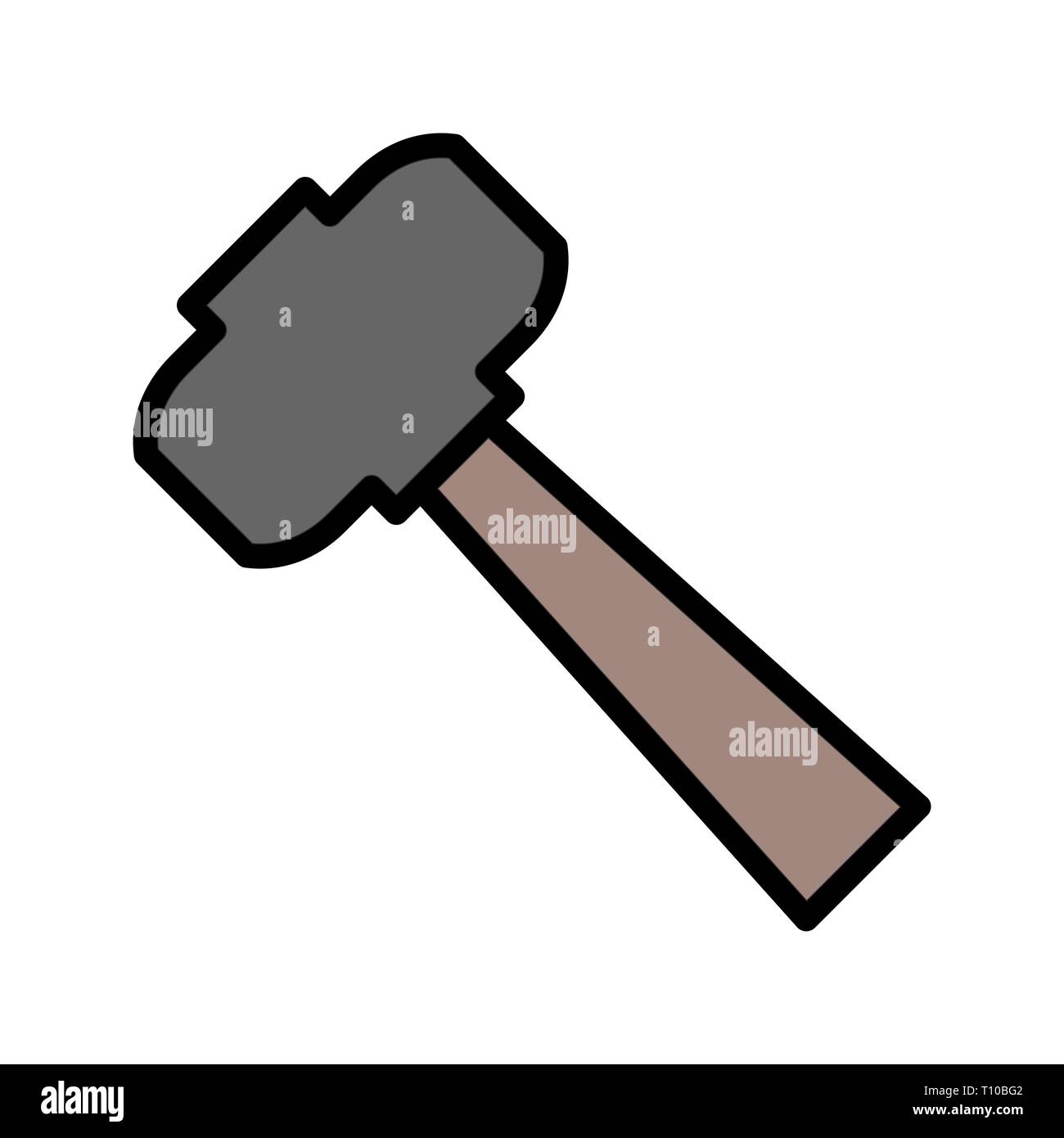 Hammer glyph icon tool Cut Out Stock Images & Pictures - Alamy