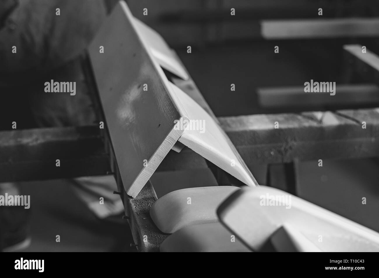 Worker wooden plank in Black and White Stock Photos & Images - Alamy